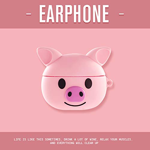 SGVAHY Airpods Pro Case, Fashion Cute 3D Pig Soft Silicone Case with Keychain Cool Fun Skin Shockproof Protective Charging Case for Apple Airpods Pro (Pig Pink)