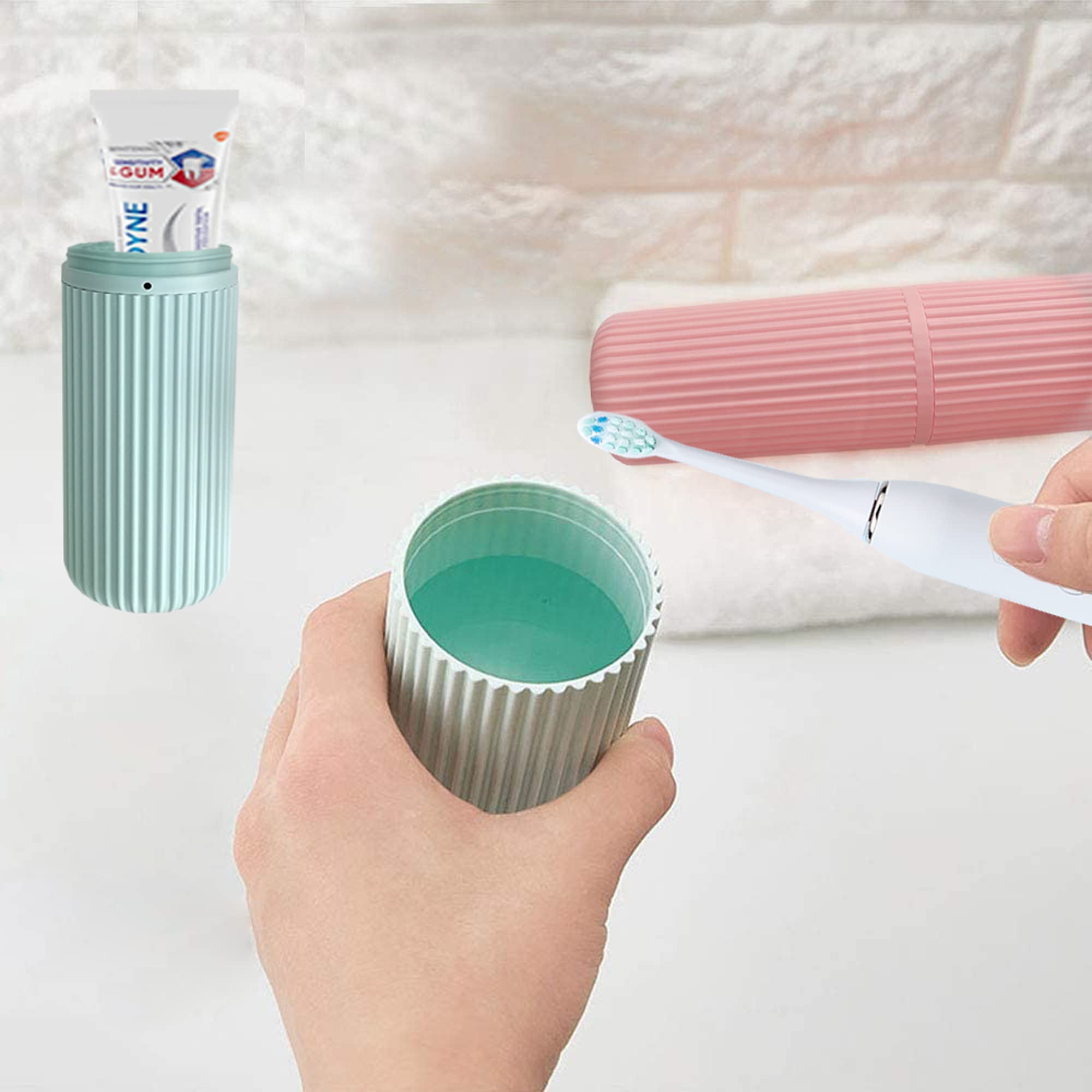 8 Pack Travel Toothbrush Case, Portable Breathable Toothbrush Holder Long 9 inch for Travel, Camping, Business Trips, Schools and Home, Multifuction Toothbrushes Toothpaste Set