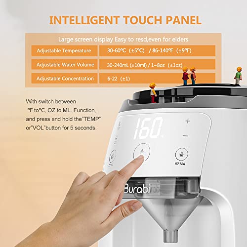 Burabi Formula Milk Dispenser Machine, Formula Milk Maker, Formula Mixer, Smart Milking Machine(No WiFi Function) for Baby - Automatic Powder Blending, Mix a Formula Bottle Easily and Instantly