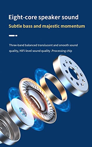 Bluetooth Headphones V5.3 Wireless Earbuds 48HRS Standby Battery Life with Wireless Charging Case & LED Power Display Deep Bass IPX7 Waterproof Earphones Microphone Stereo Headset for iPhone & Android