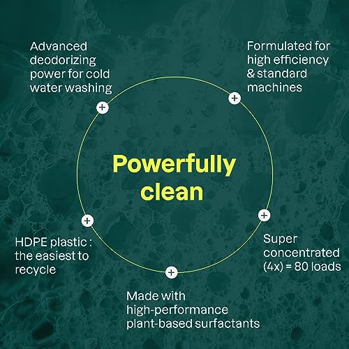 ATTITUDE Laundry Detergent, EWG Verified, Plant and Mineral-Based Formula, HE Compatible, Vegan and Cruelty-free Household Products, Wildflowers, Bulk Refill, 160 Loads, 135.26 Fl Oz