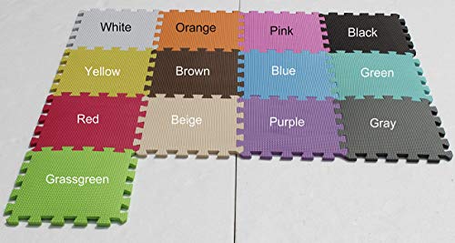 YIMINYUER® 18 Tiles (30cm×30cm×1cm Each Tile) Baby Soft Puzzle Play Mats, Kids Thick EVA Foam Floor, Toddlers & Children's Soft Interlocking Mat R01G301018