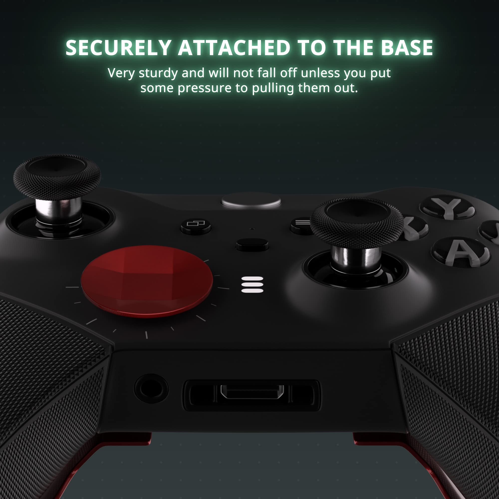 Avericht Replacement Metal Thumbsticks for Xbox Elite Series 2 Controller, Elite Series 2 Controller Accessories, 4 Paddles, 2 Dpads, 6 Metal Joysticks for Xbox Elite Series 2 Replacement Parts(Red)