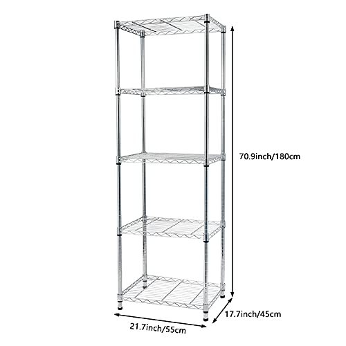 ERRTT 5-Tier Chrome Shelving Unit,Shelving Units and Storage for Kitchen and Garage,