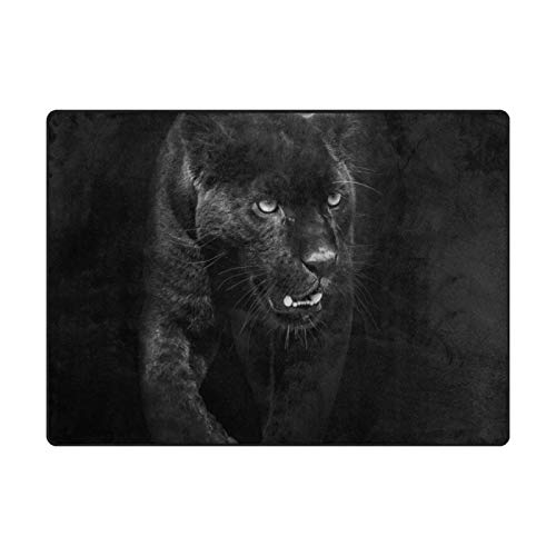 Large Area Rugs Panther in Dark Printed,Lightweight Water-Repellent Floor Carpet for Living Room Bedroom Home Deck Patio,6'8" x 4'10"