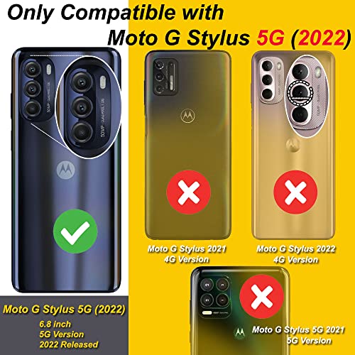 Covrware Aegis Series Case for Moto G Stylus 5G 2022 / XT2215, Full-Body Rugged Dual-Layer Shockproof Protective Swivel Belt-Clip Holster Cover with Built-in Screen Protector, Kickstand, Black