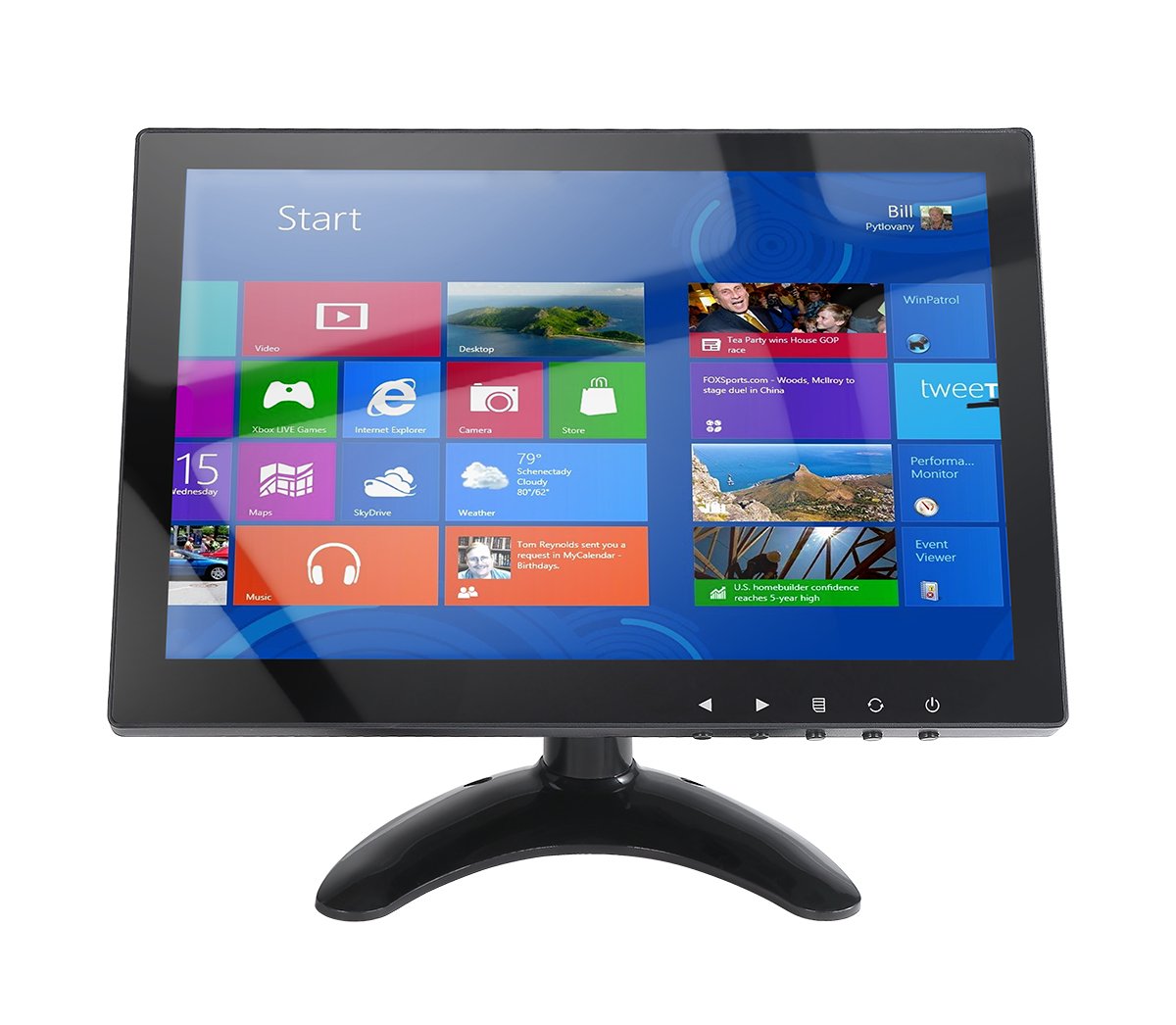 WHOLEV 10.1" LCD Rimless Monitor 1280x800 FHD Color Screen with AV VGA HDMI BNC USB Input Built-in Speaker 178° Wide Angle for Raspberry Pi Computer Display TV