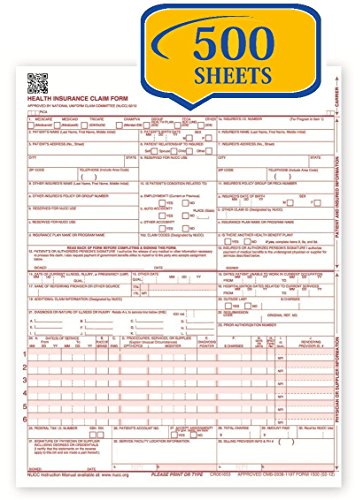 Compuchecks New Cms 1500 Claim Forms - Hcfa (Version 02/12) (500 Sheets), 7106