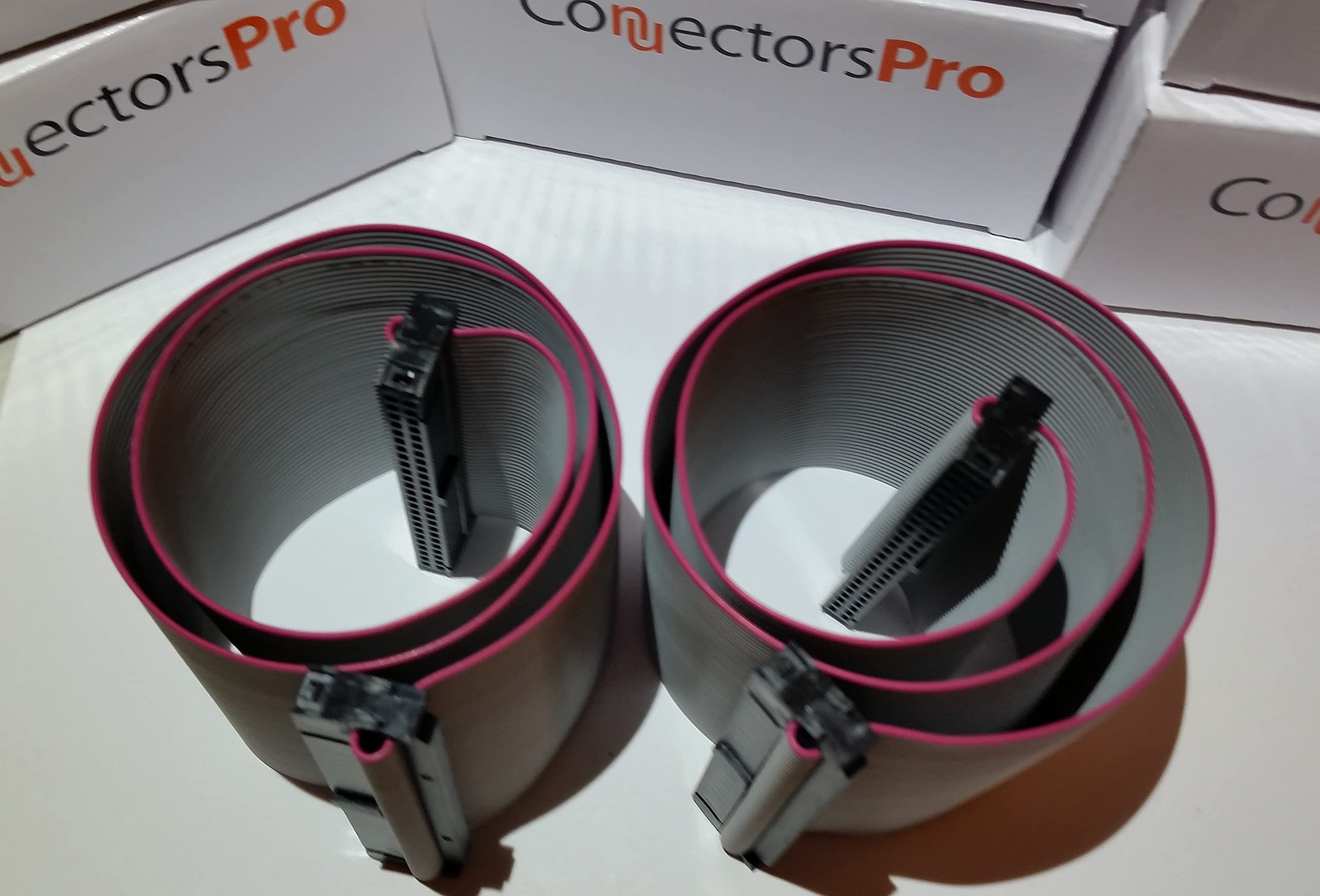 Connectors Pro PC Accessories 2-Pack 18 Inches 2 Female Connectors IDC 2x25 50P SCSI Internal Flat Ribbon Cable