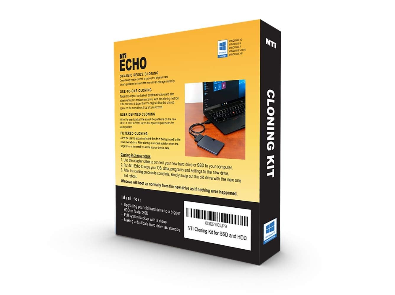 NTI Cloning Kit | New! Version 6 of NTI Cloning Software | Best for SSD and HDD Upgrades | Software via Download | SATA-to-USB Adapter Included for 2.5" SSD and HDD