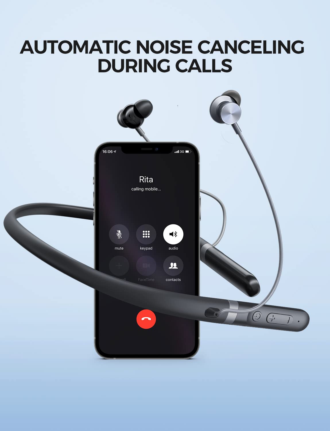 Bluetooth 5.2 Neckband Headphones Around the Neck Bluetooth Earphones with 35H Playtime, Noise Cancelling Wireless Neckband Earbuds USB-C Fast Charging/IPX8 Waterproof/Magnetic Design, for Sport