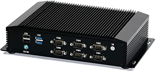 PARTAKER Industrial Computer, Fanless Mini PC, Win-11 or Linux Ubuntu, I3 6006U 6157U, I27, 2 x LAN, GPIO, 6 x COM RS232 422 485, 16G RAM, 256G SSD