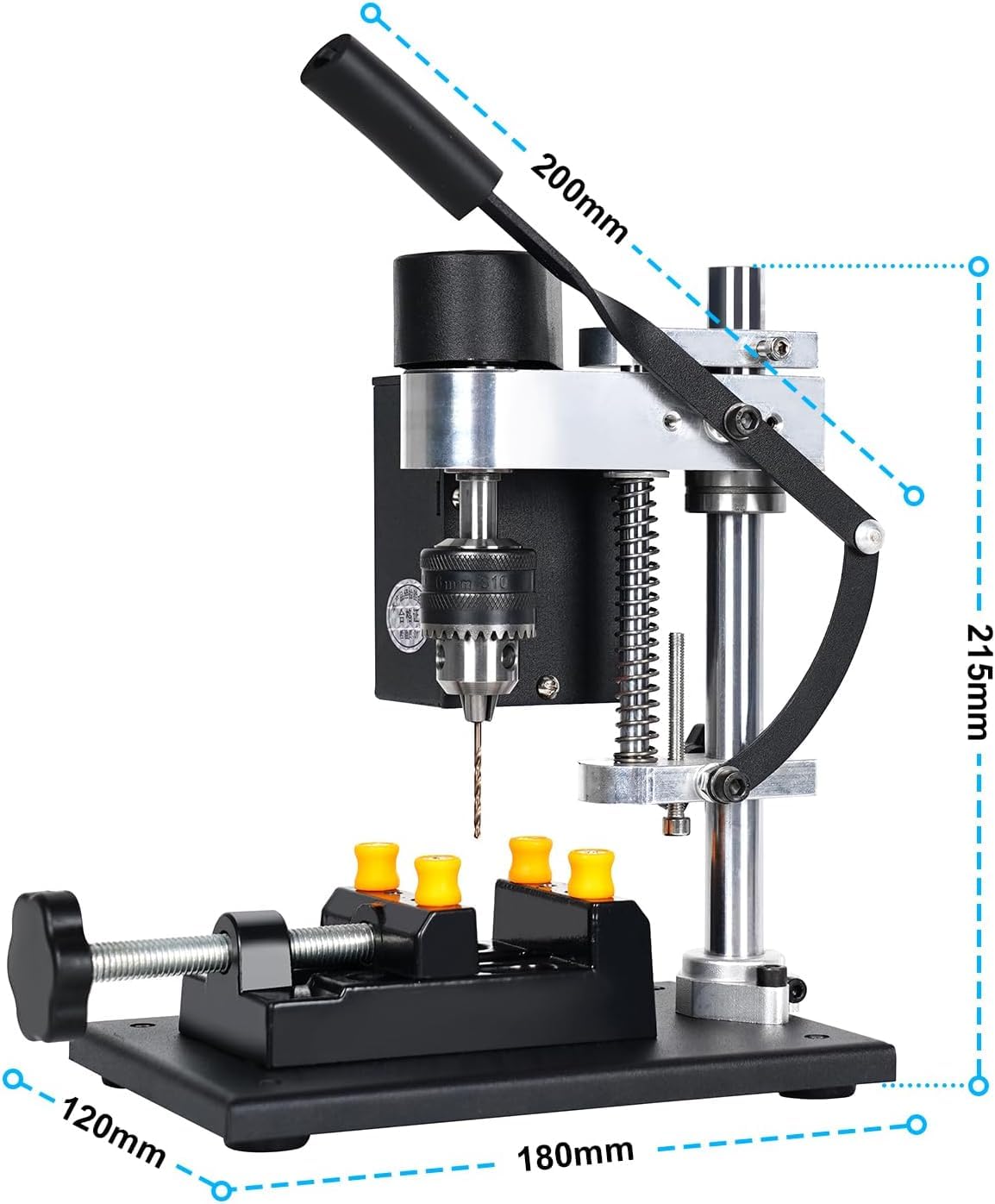 Mini Bench Drill Press, 6 Inches Adjustable 7-Speed Small Benchtop Drilling Machine, Suitable For Direct Drilling Of Metal, Wood, Plastics, Acrylic, DIY Jewelry Making Crafts Tool (40mm Drilling Size)