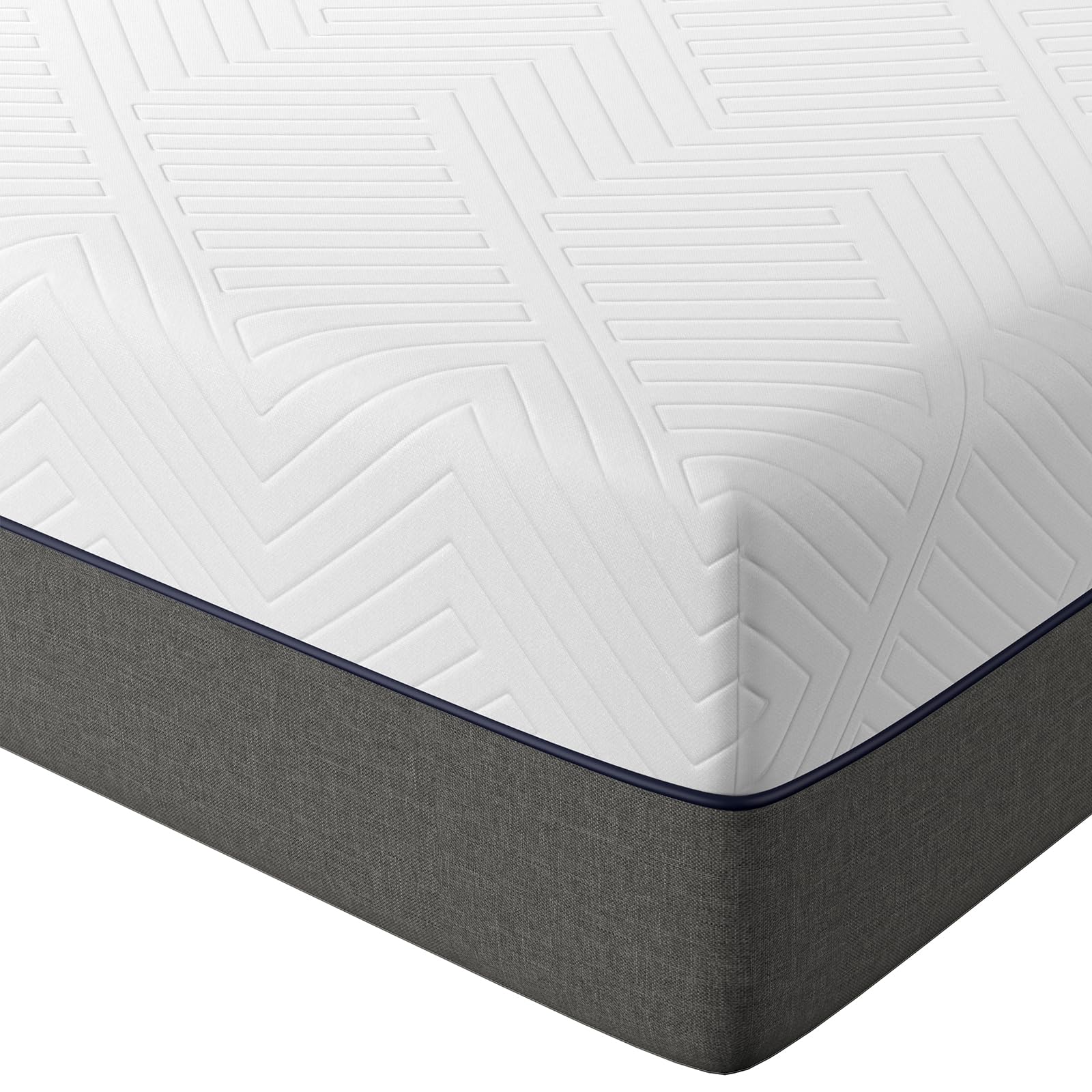 wowttrelax Twin Size Memory Foam Mattress 10 inch, 39''x75'', 2 Layer for More Supportive and Pressure Relief, Medium Firm, Soft Removable Cover Mattress Grey White