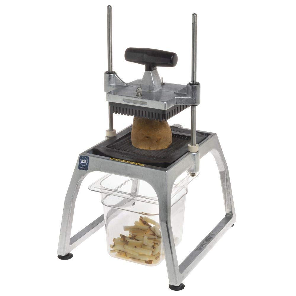 Vollrath 55457 1/4" Dice Cut Fruit and Vegetable Dicer | InstaCut 5.1 Tabletop Manual Food Processor for Cafeteria | 10-1/4"W x 11-1/4"D x 7-1/4"H, Silver, Aluminum Base, Stainless Steel Rods, NSF