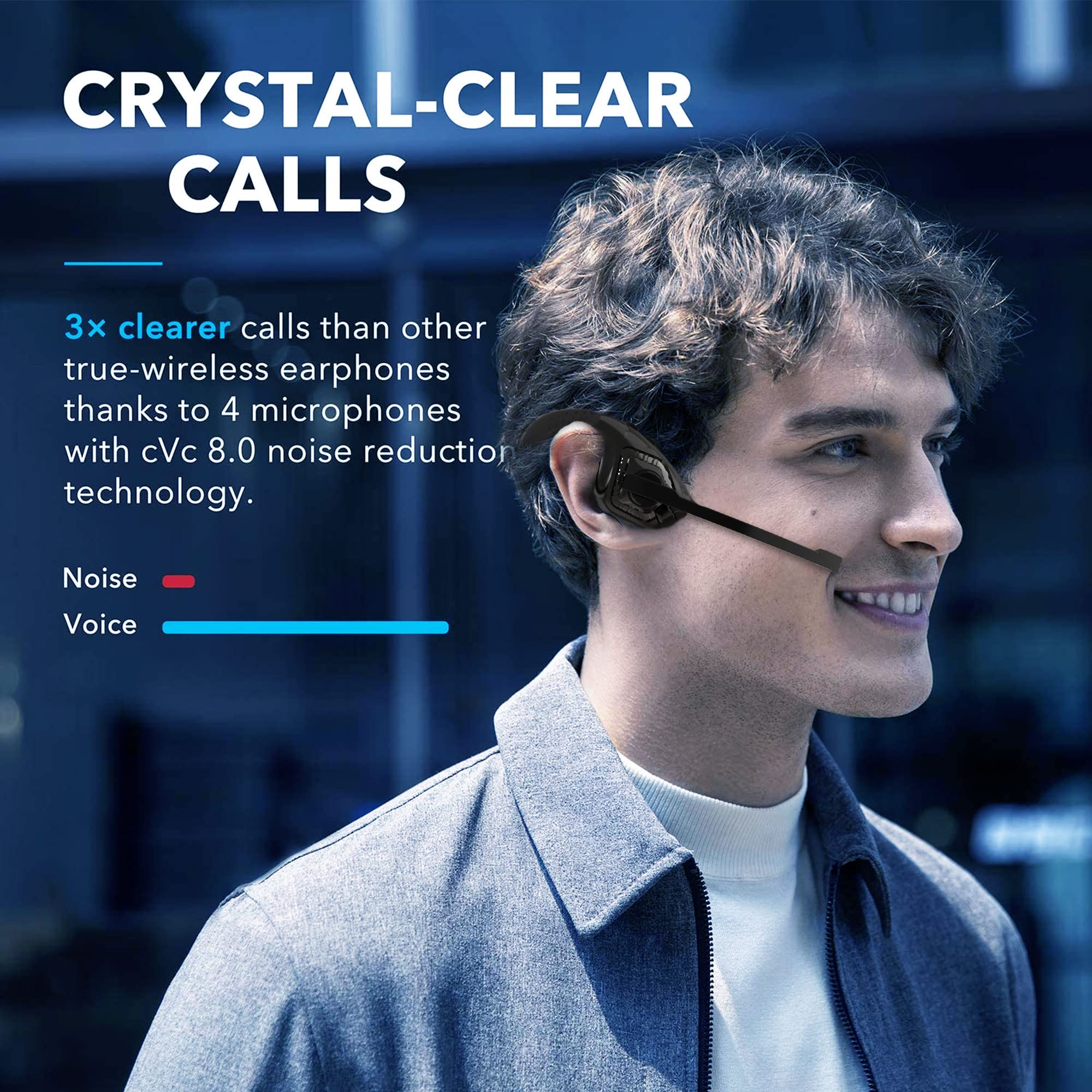 Bluetooth Headset V5.2, Wireless Headset with CVC8.0 Dual Mic Noise Cancelling Bluetooth Earpiece 150 Hrs Standby Time Hands-Free Bluetooth Earphones for Cell Phone iPhone Business/Workout/Driving
