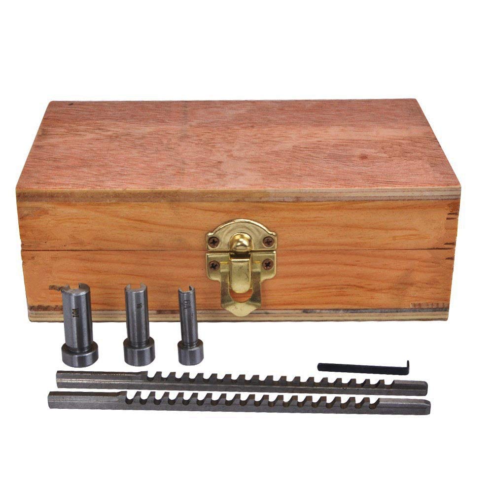 NEWTRY Keyway Broach Set 6pcs HSS Keyway Cutting Tool for Lathe Industrial Tools Precision Sets in Fitted Wooden Box