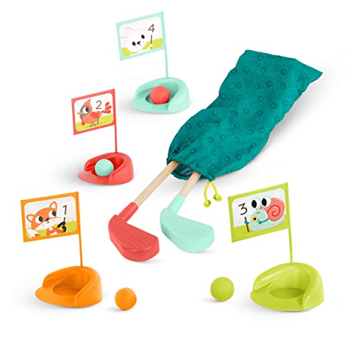 B. toys- Wooden Golf Set- Sports & Outdoors- 15 pc Golf Set for Toddlers with Storage Bag- Pretend Play- 3 Years +