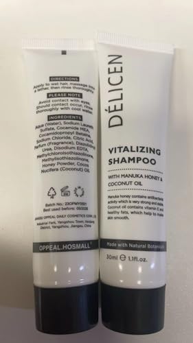 OPPEAL.HOSMALL Vitalizing Shampoo with Manuka Honey & Coconut Oil in Bulk, Clementine Scent, 1.05 Fl oz, 100 Pack