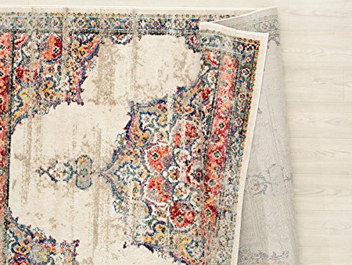Luxe Weavers Oriental Beige 8x10 Area Rug, Non-Shedding Boho Chic Medallion Carpet