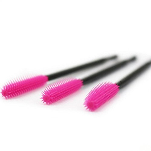Coshine 100pcs Pro Disposable Silicone Mascara Eyeliner Wands Applicator Eyeliner Lip Liner Brushes Makekup Tools (silicone mascara brushes)