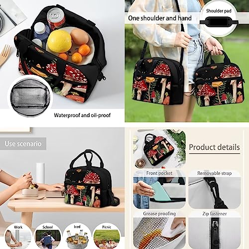 Coloranimal Girls Butterfly Snail Mushroom School Backpack for Kids Teens,4 In 1 Middle High Elementary School Bag Bookbag Set with Lunch Bag Pencil Case Water Bottle Holder for Student