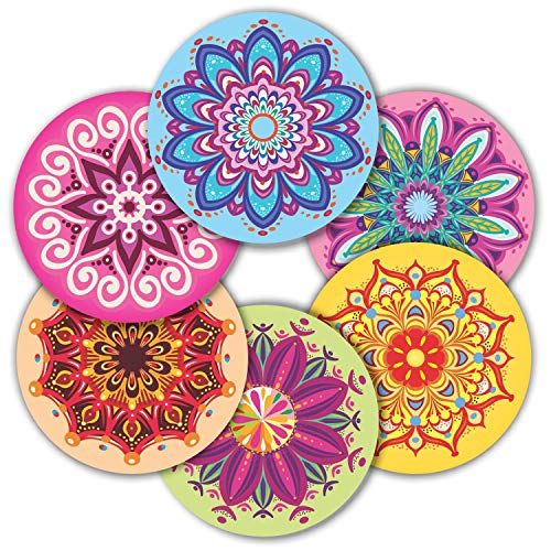 PARTH IMPEX Mandala Stickers Seals Labels - (Pack of 120) 2" Large Round Decals for Wall Laptop Water Bottles Holiday Greeting Cards Gift Envelopes Boxes