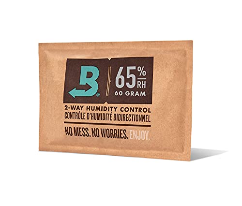 Boveda 65% Two-Way Humidity Control Pack for Up to 25 Items – Size 60 – Single – Aging & Long-Term Storage in Plastic & Wood Boxes – Moisture Absorber – Humidifier Pack – Individually Wrapped