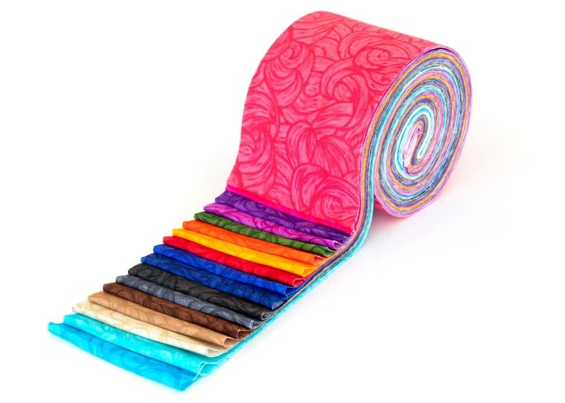 34 Pieces Fabric Cute, Beautiful 100% Cotton Fabric Quilting Strips, Cute 2.5 inch Band of Color Jelly Roll pre-Cut