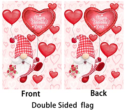 Akeydeco Valentine's Day Flag,12x18 Inch Valentine's Heart Garden Flag Double Sided Printing Valentine Flags for Your Valentine's Day Decoration