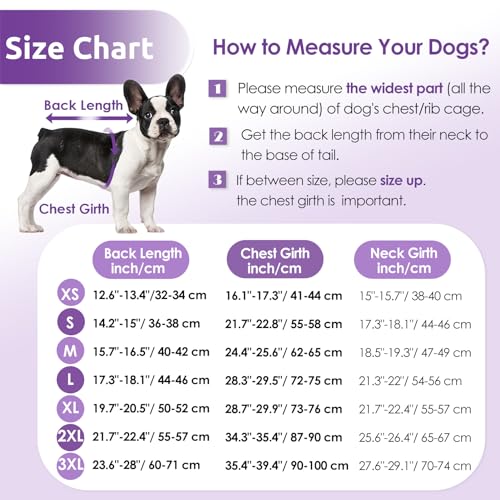 AOFITEE Dog Winter Coat, Warm Pullover Dog Fleece Pajamas, Soft Fullbody Dog Sweater Jackets for Cold Weather, Turtleneck Windproof Dog Onesie Pjs Jumpsuit for Small Medium Large Dogs, Purple L