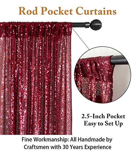 Backdrop Curtain 8FTx10FT Burgundy Sequin Backdrop Bridal Shower Backdrops Wine Sparkle Glitter Backdrop Shimmer Backdrop Blackout Window Curtains Photo Backdrop Curtains Christmas Backdrop