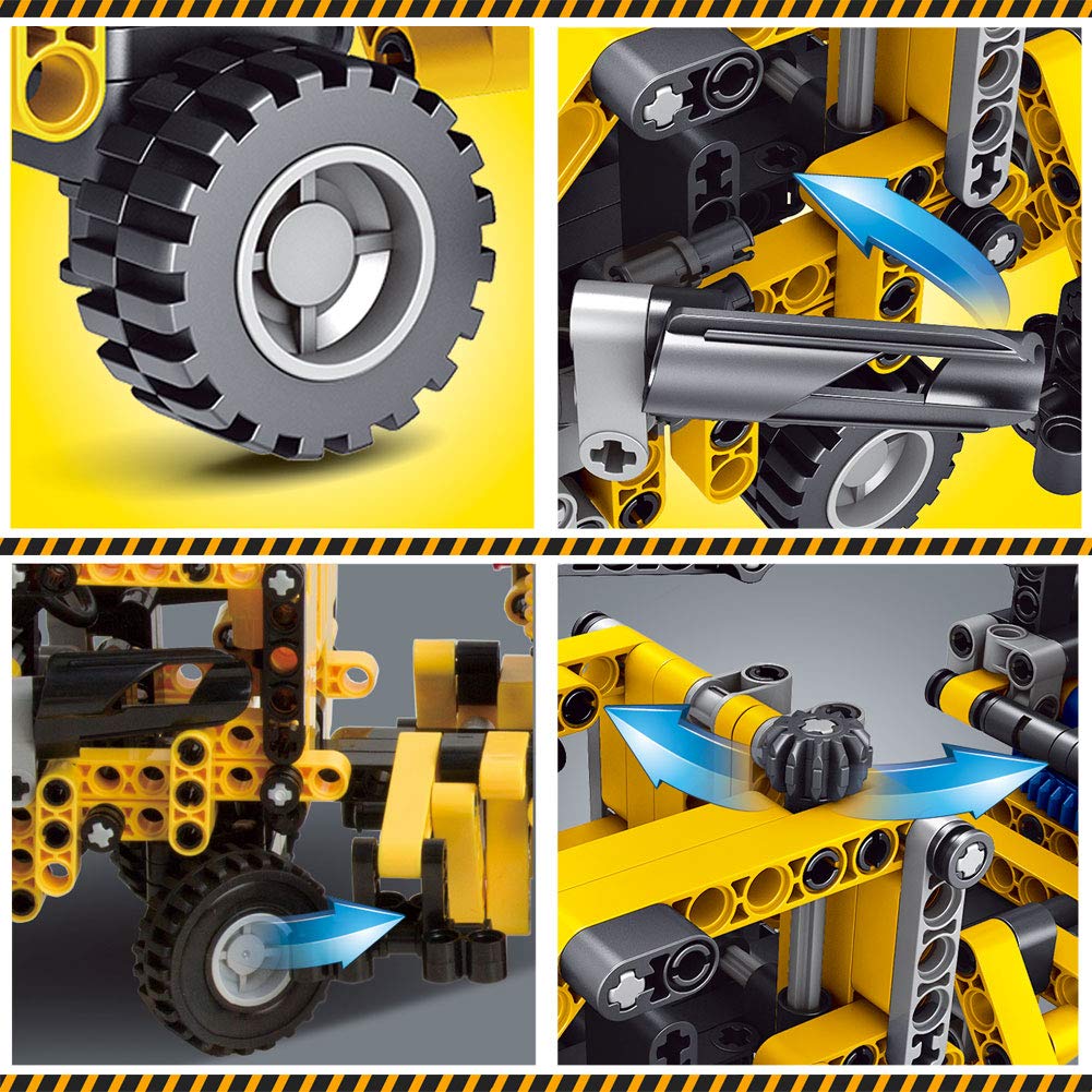 BIRANCO. Crane Truck Building Kit - Educational Learning STEM Building Blocks Toys Gifts for 8, 10, 12 yr Old Kids, Engineering Construction Set for Boys & Girls Age 6, 7, 9, 11, 13 Years Up
