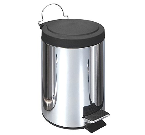Creative Home 30 Liter Stainless Steel Step On Can with PP Lid - Round Top