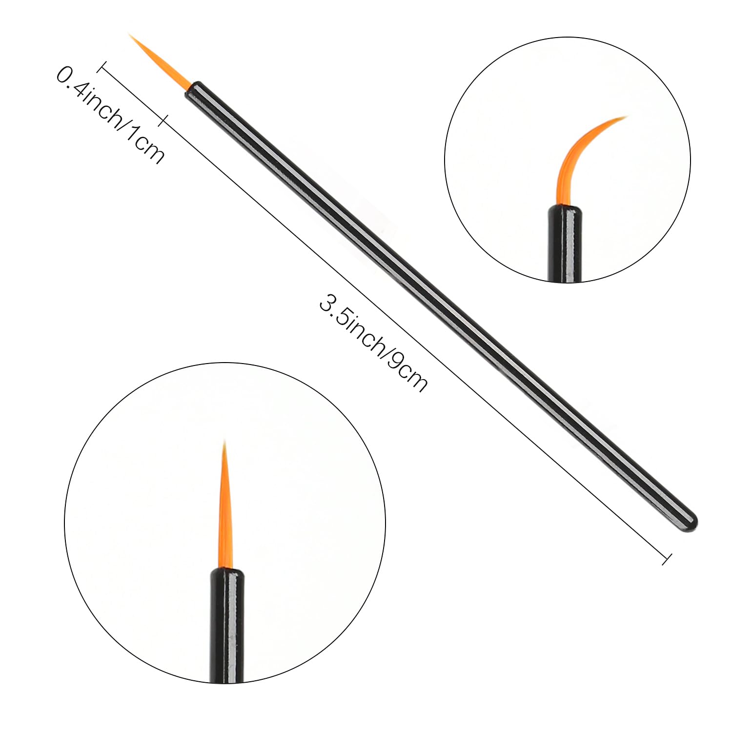 Akstore Disposable Eyeline Mascara Brushes Eyelash Brush Wands Applicator Makeup Brush Tool Kits (Black-Yellow 200PCS)