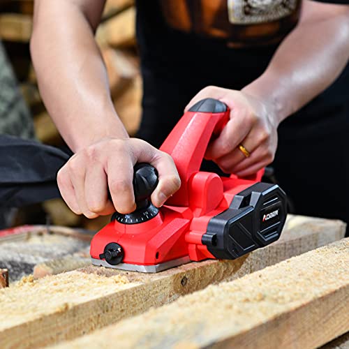 AOBEN 7-Amp Electric Hand Planer, 3-1/4-Inch 18000Rpm Handheld Planer for Woodworking, Power Wood Planer Chamfer for Home DIY