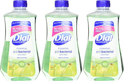 Dial Complete Antibacterial Foaming Hand Wash Refill, Fresh Pear, 32 fl oz (Pack of 3)