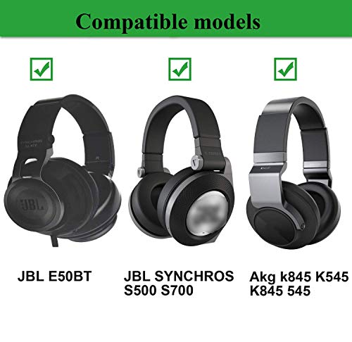 VEKEFF Replacement Earpads Cushion Ear Pads Seals for JBL SYNCHROS E50BT E50 S500 S700 Wireless Headphones (Black)