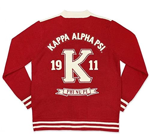 Kappa Alpha Psi M7 Button Down Sweater [5XL] Crimson Red