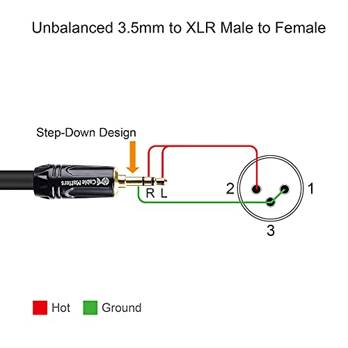 Cable Matters (1/8 Inch 3.5mm to XLR Cable 6 ft Male to Male (XLR to 3.5mm Cable, XLR to 1/8 Cable, 1/8 to XLR Cable)