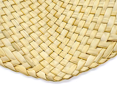AUEAR, Natural Raffia Hand Fans Handmade Handheld Weaving Fan Wedding Palm Leaf Hand Fan for Summer Cooling Farmhouse Wall Party Home Decoration (Chinese Style A)