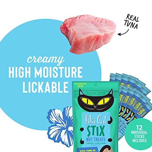 Tiki Cat Stix Tuna Mousse Treats, 0.5 oz, 12 Count (Pack of 1)