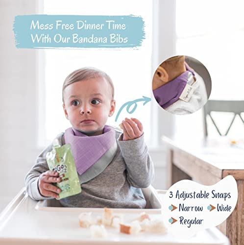 Cooper & Belle Baby Bandana Bibs 100% Cotton Muslin Baby Bibs for Boys and Girls, Reversible and Absorbent Drool Bibs, 4-Pack, Blush