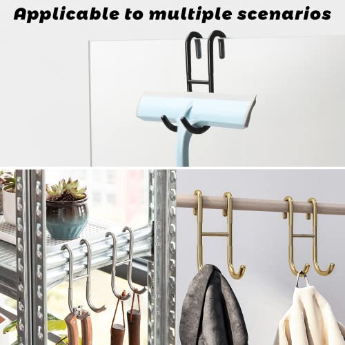 Ansxiy 2 Pack Shower Door Hooks, Shower Squeegee Hooks, Stainless Steel Towel Hooks for Bathroom Frameless Glass Shower Door, Black