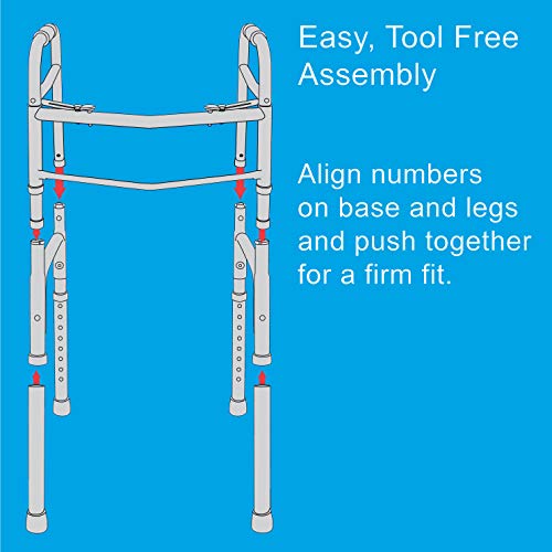 Carex Lightweight Folding Walker for Seniors, Adult Walker, Portable Medical Walker with Adjustable Height, 30-37 Inches, Senior Walker and Walker for Adults, Foldable