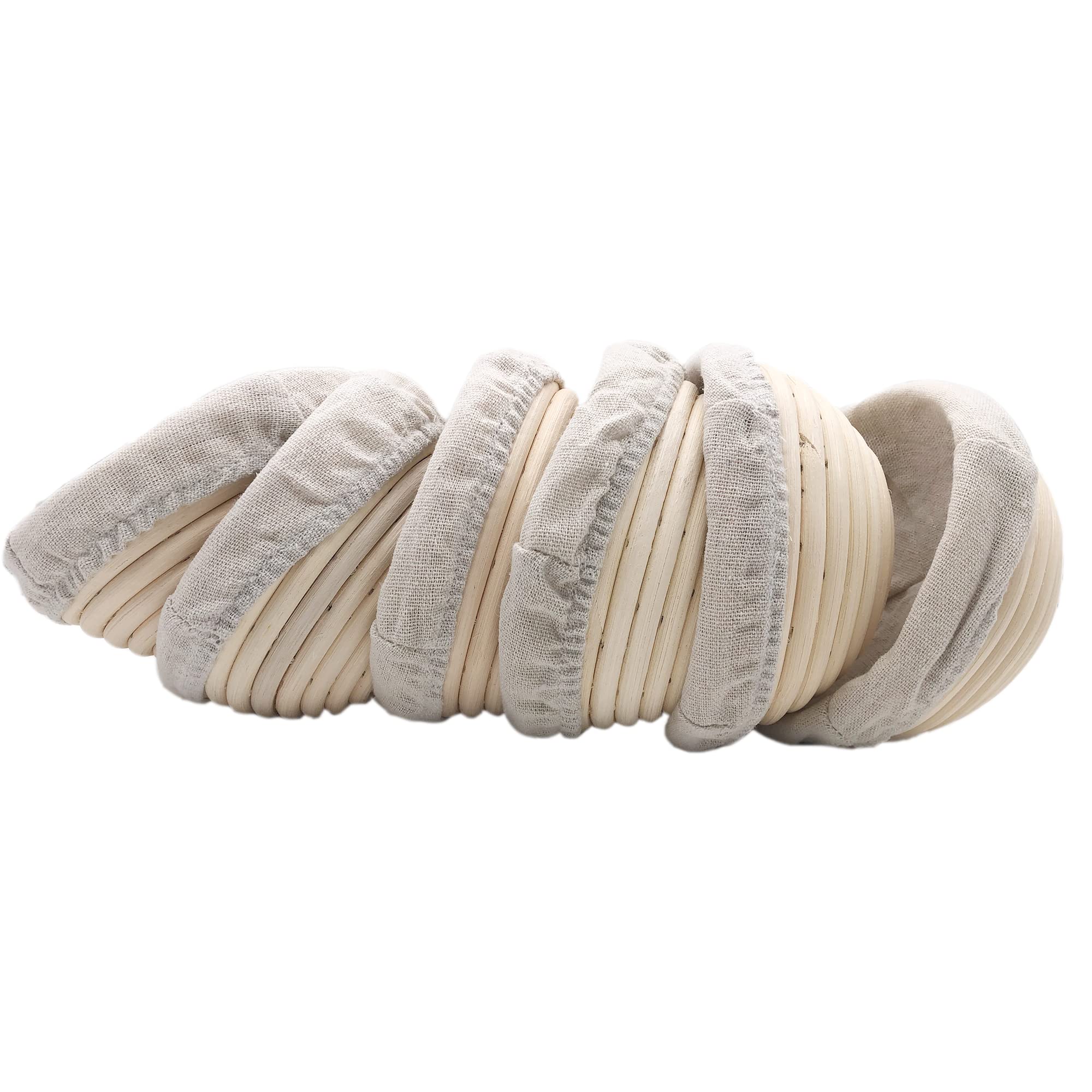 6 PCS Natural Rattan Brotform Banneton Proofing Basket Round Bread Basket for Baking Dough (5 Inch)