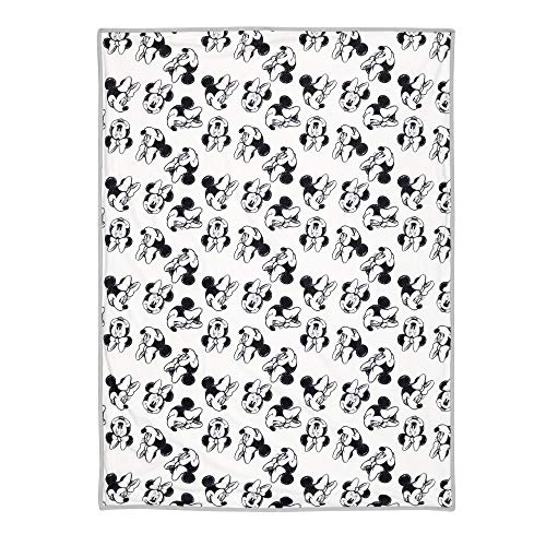 Lambs & Ivy Disney Baby Minnie Mouse Baby Blanket - White/Pink Minky/Jersey