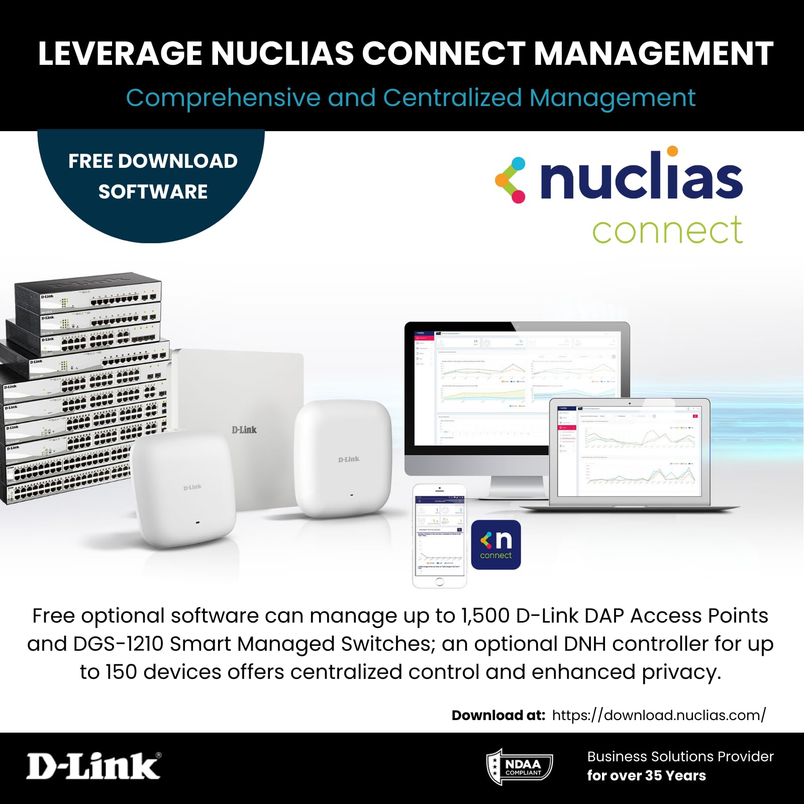 D-Link 26-Port Gigabit Smart Managed Switch | 24 GbE + 2 SFP Ports | L2+ | VLANs | Cable Diagnostics | Web Managed | Desktop or Rackmount | Fanless | NDAA Compliant |Lifetime Warranty (DGS-1210-26)
