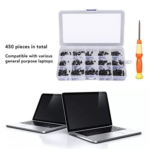 450Pcs M2 M2.5 M3 Laptop Notebook Computer Screws Kit, Flat Head Fastener Screws Set with Screwdriver, for Samsung, for HP, for Dell, for Sony, for Lenovo, etc