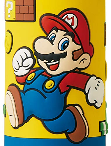 Skater SDPV5-A Children's Stainless Steel Direct Drinking 3D Water Bottle, Kids, 16.2 fl oz (480 ml), Super Mario Boys